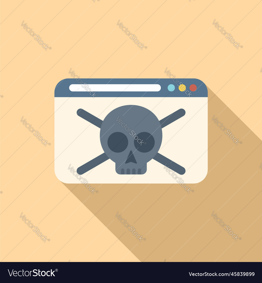 Internet software icon flat malware report Vector Image