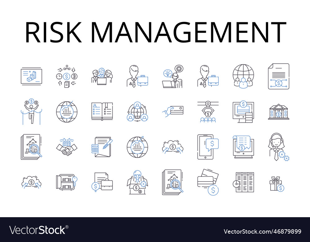 Risk management line icons collection time Vector Image Risk management line icons collection time Vector Image