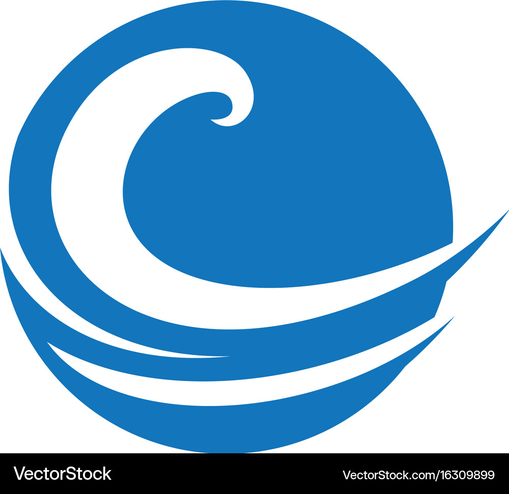 Water wave symbol and icon logo template Vector Image