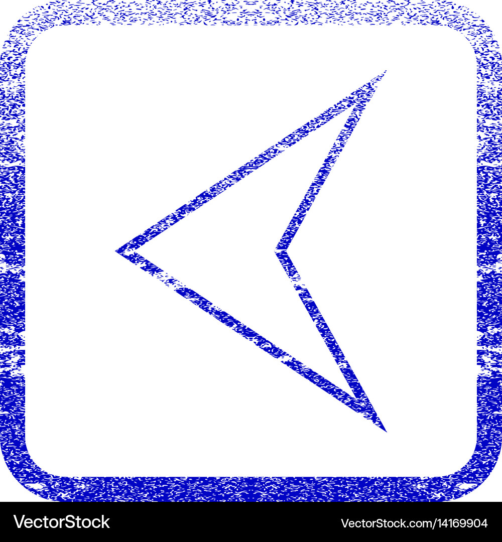 Arrowhead left framed textured icon Royalty Free Vector