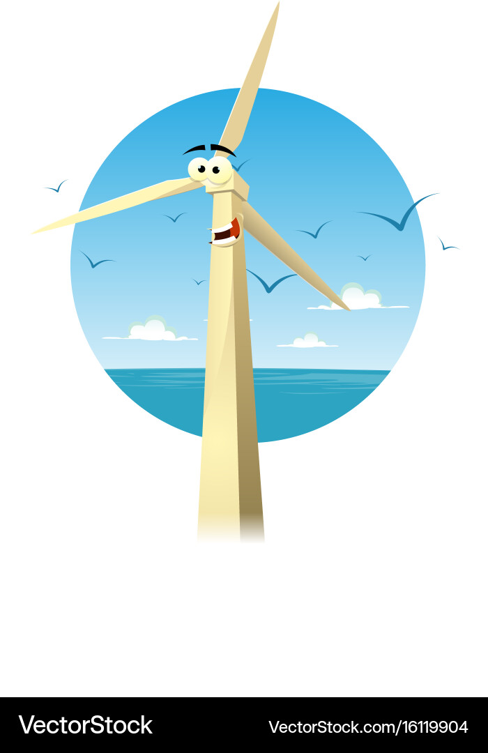 Cartoon happy eolian character Royalty Free Vector Image