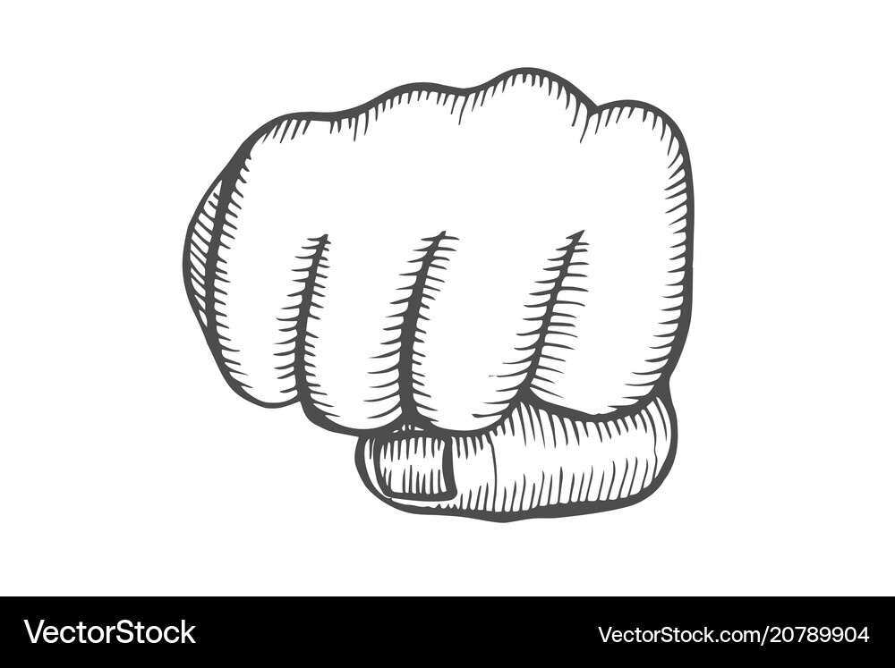 Hand gesture fist Royalty Free Vector Image - VectorStock