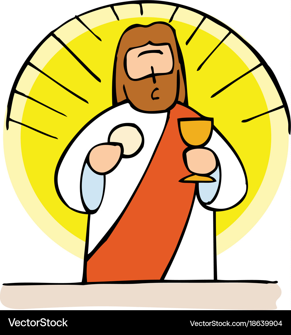 Jesus present in holy communion Royalty Free Vector Image