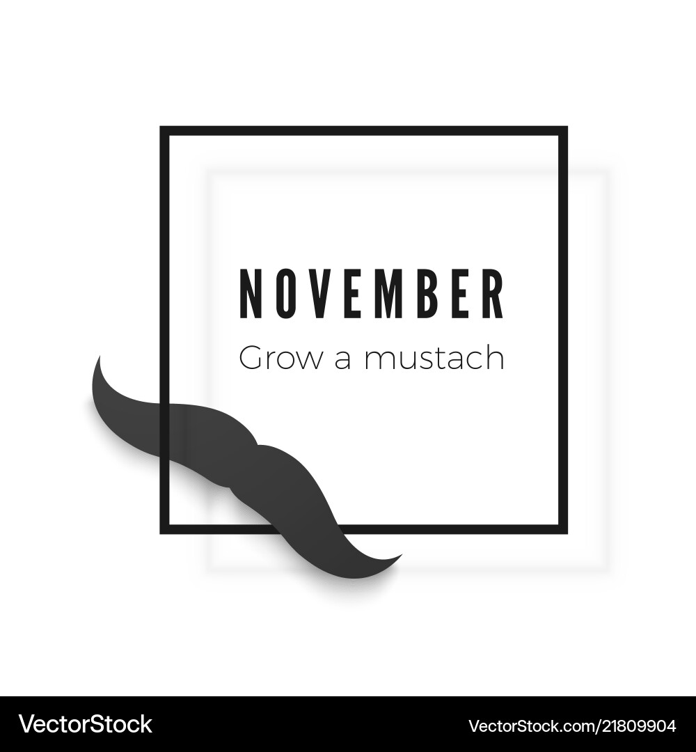 Mustache season mask and frame with text Vector Image