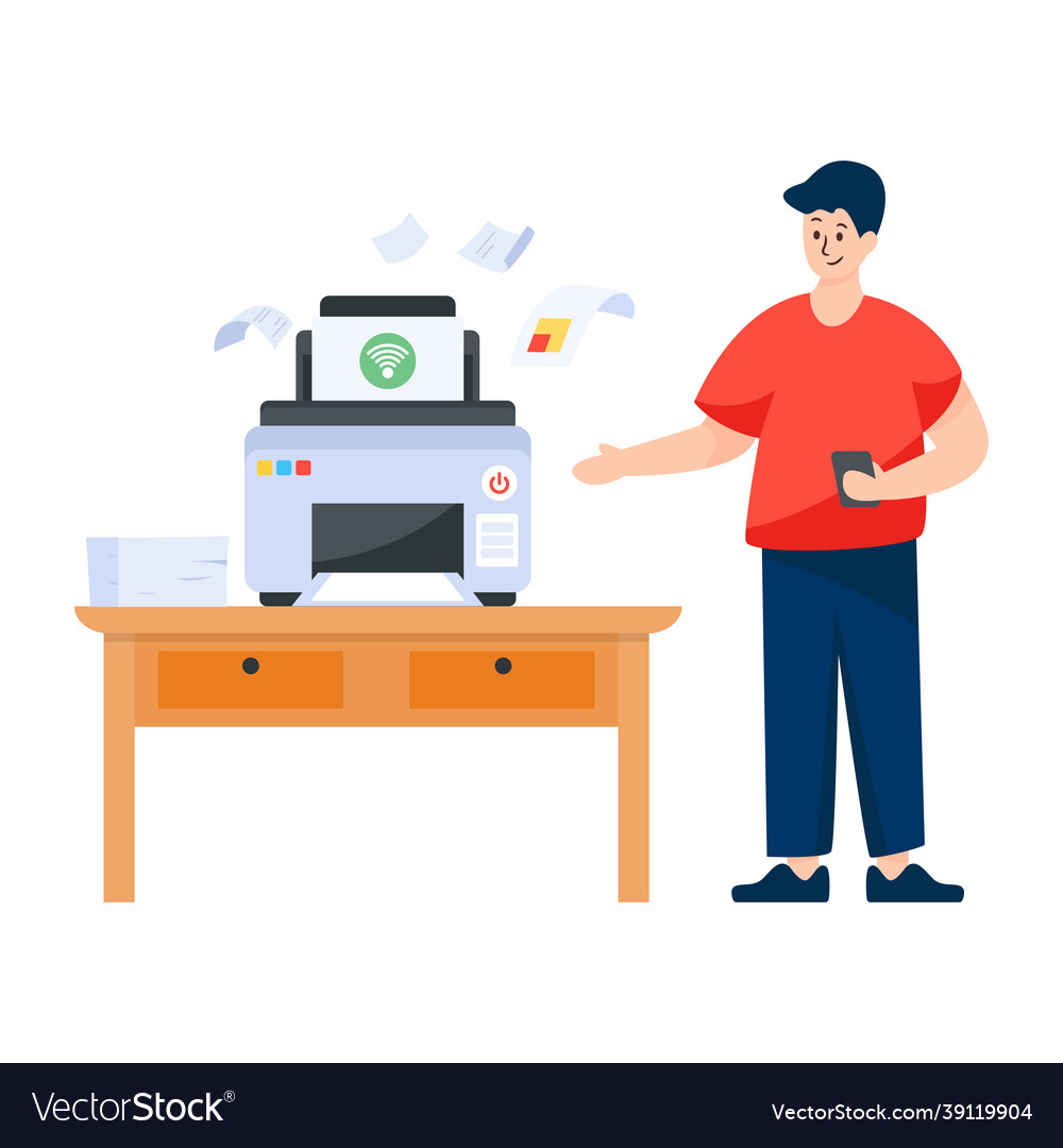 Smart printer Royalty Free Vector Image - VectorStock