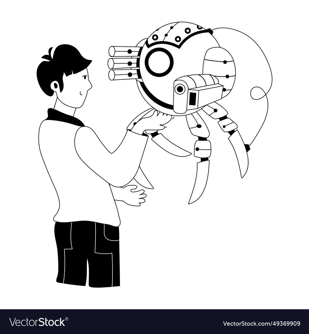 Robot engineer Royalty Free Vector Image - VectorStock