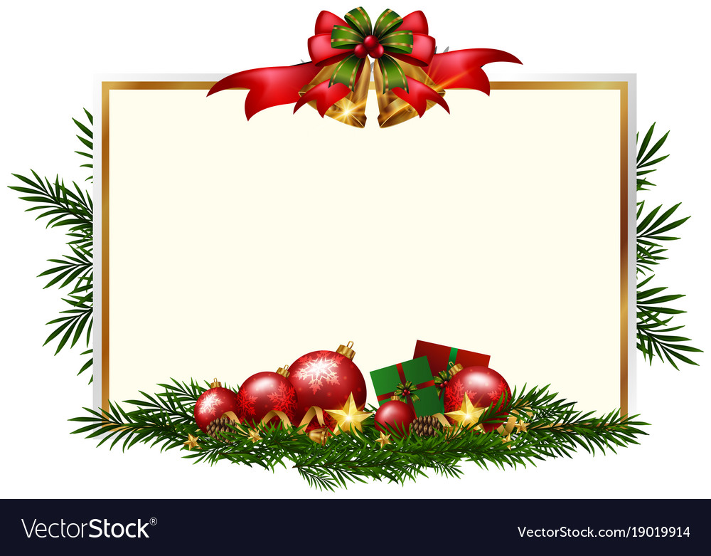 Christmas card template with red balls Royalty Free Vector