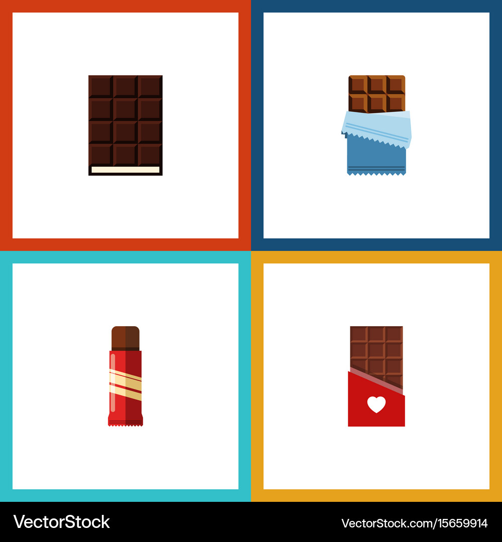 Flat icon chocolate set of dessert Royalty Free Vector Image