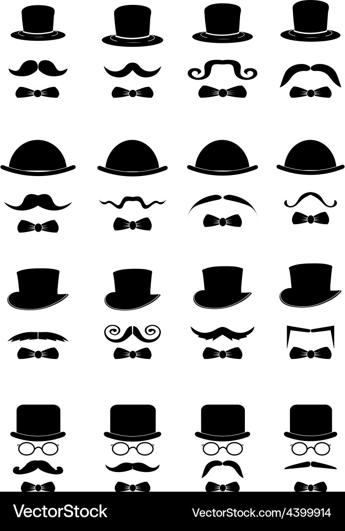 Gentleman icons set Royalty Free Vector Image - VectorStock