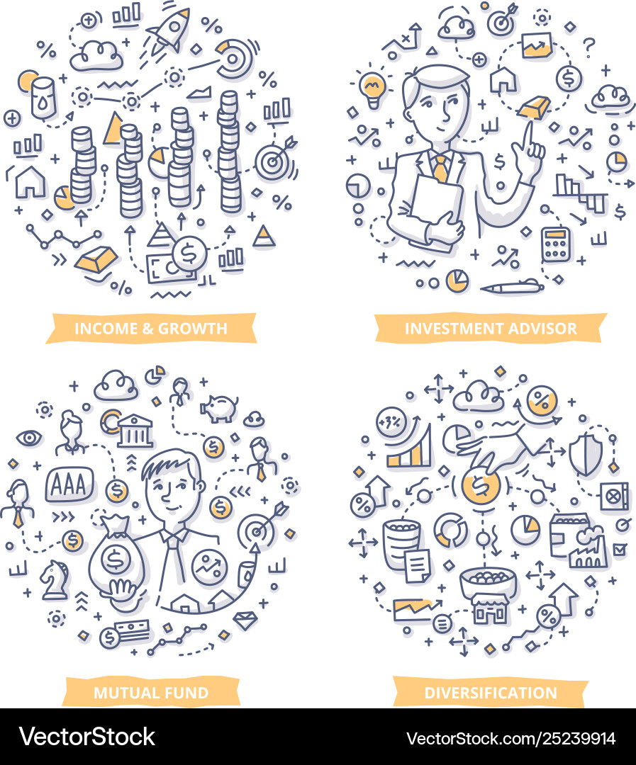 Investment doodle Royalty Free Vector Image - VectorStock