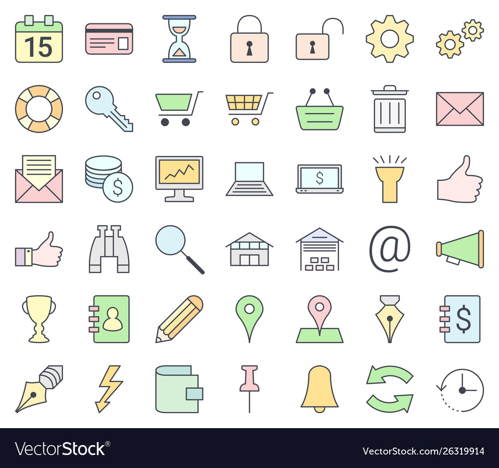Web design seo and development colorful icon set Vector Image