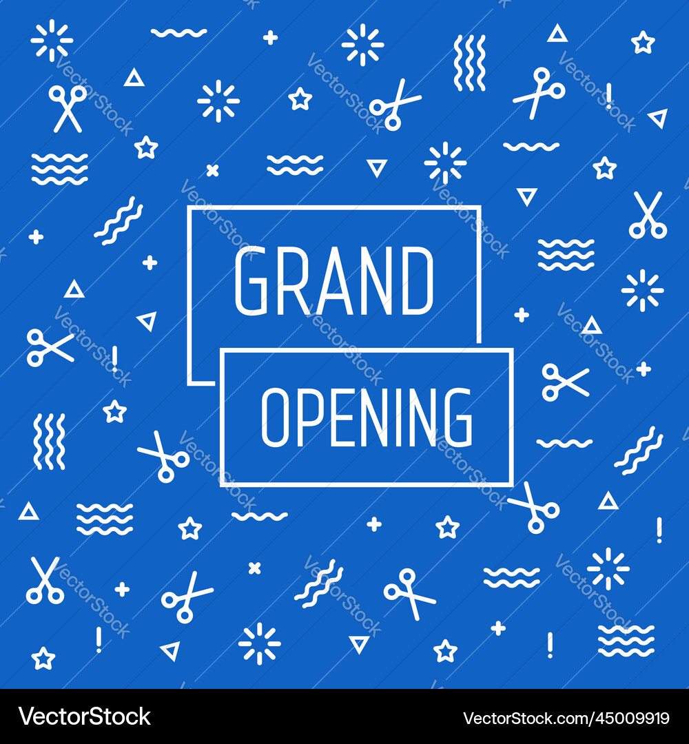 Abstract blue grand opening web banner Royalty Free Vector