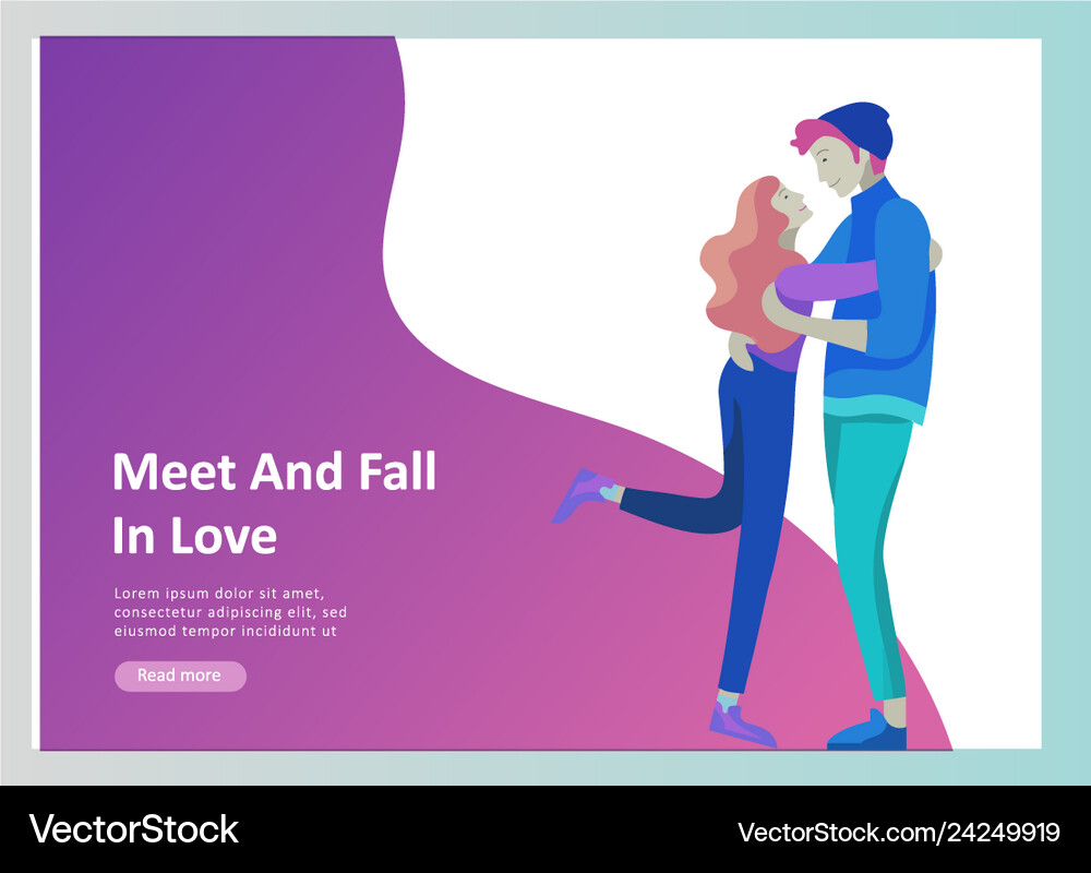 Funny Dating App Login Page Royalty Free Vector Image