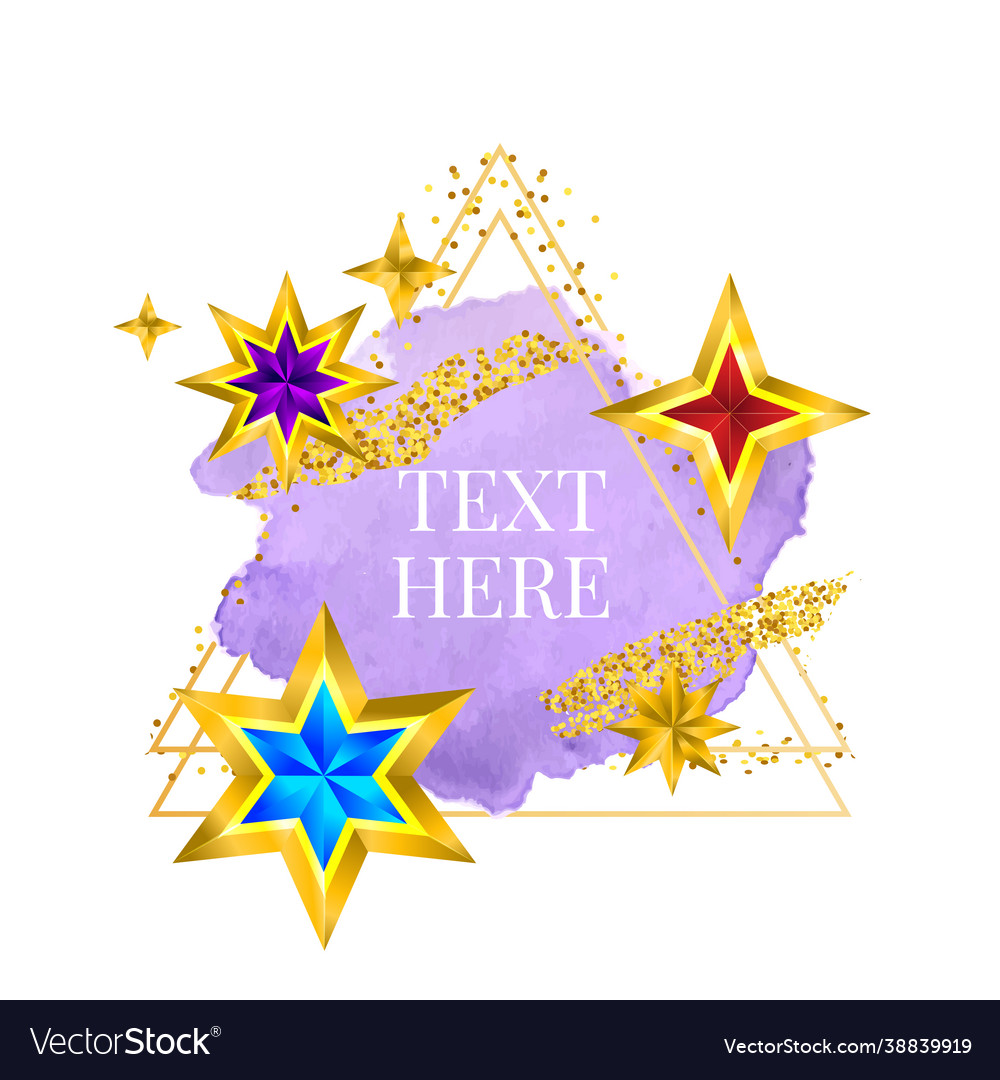 Gold frame paint hand painted brush stroke Vector Image