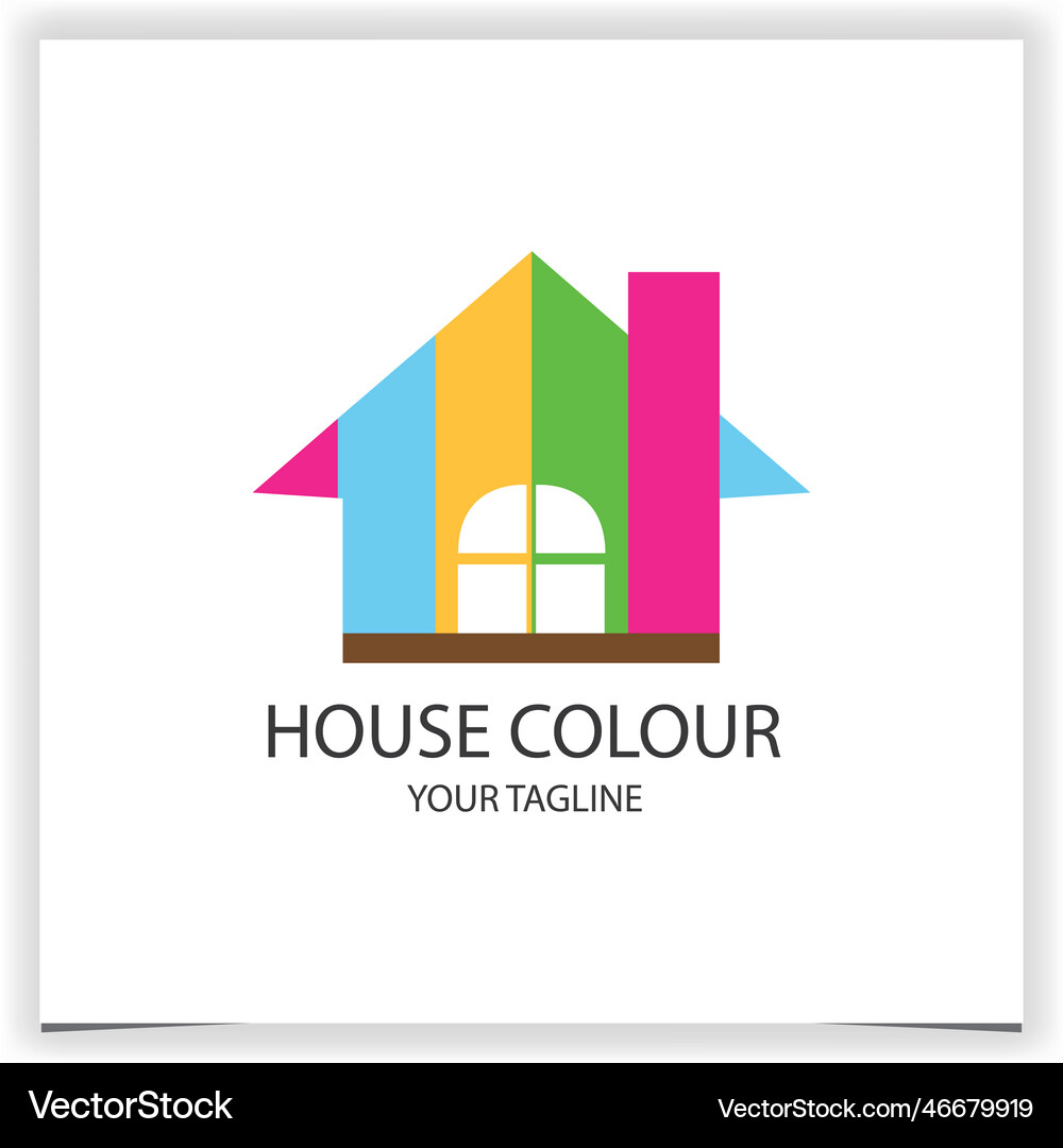 House logo with full color suitable for paint Vector Image