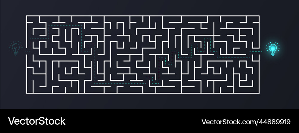 Labyrinth idea dark Royalty Free Vector Image - VectorStock