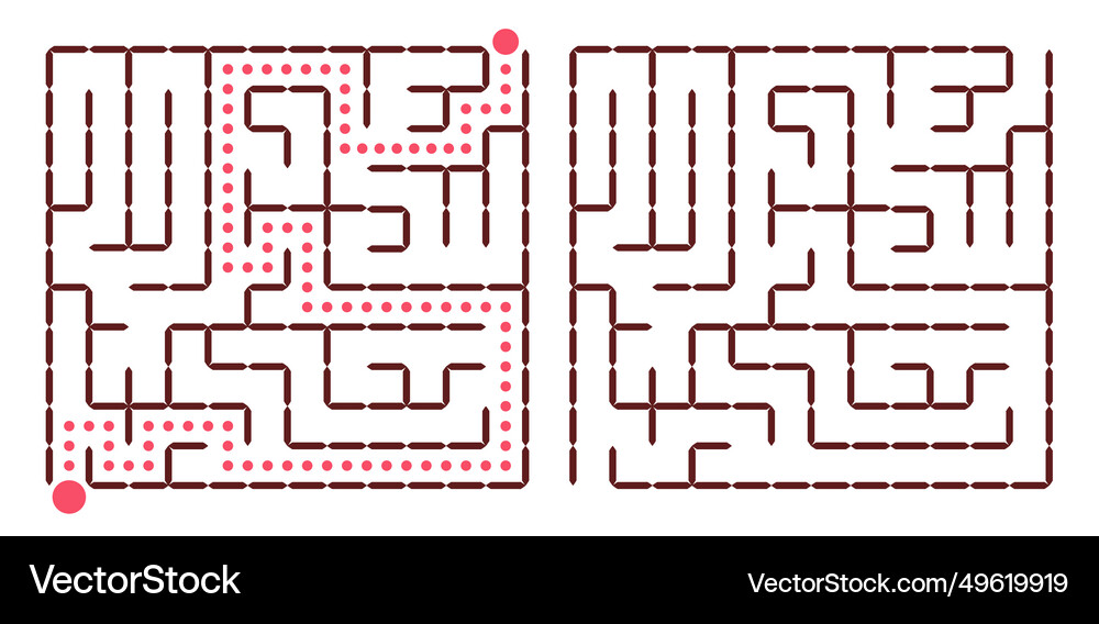 Square maze a fun educational game for developing Vector Image