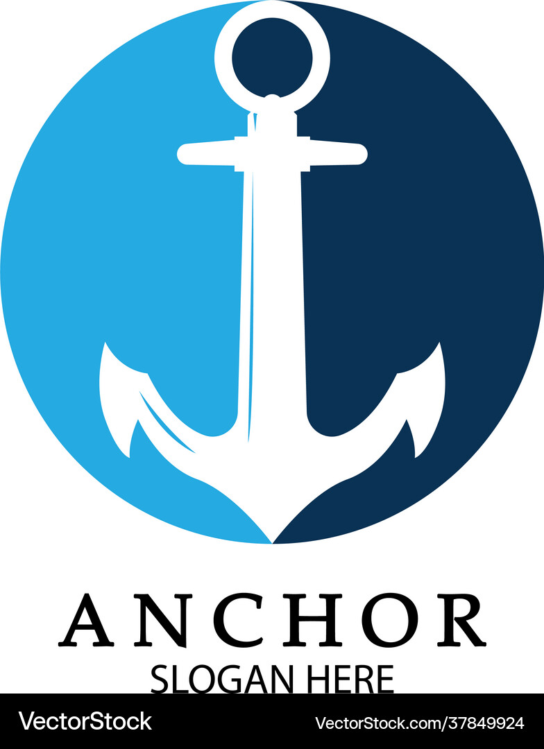 Anchor logo design symbol maritime icon Royalty Free Vector