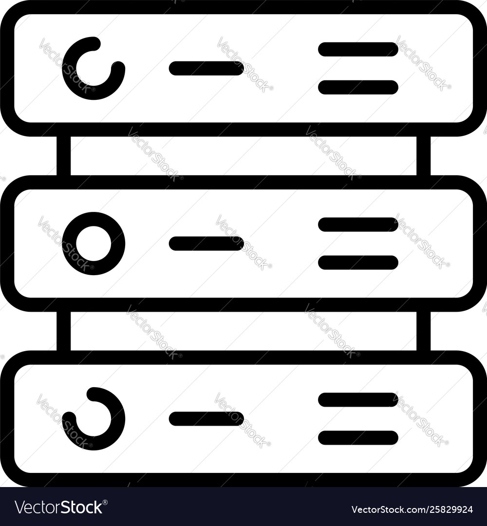 Server cluster icon outline style Royalty Free Vector Image