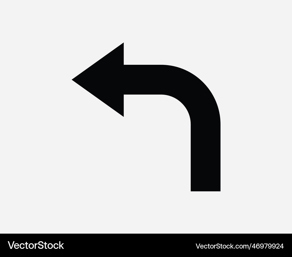 Turn left arrow icon Royalty Free Vector Image