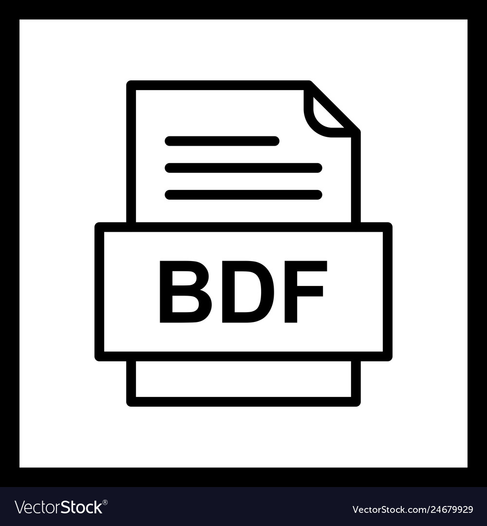 Bdf file document icon Royalty Free Vector Image