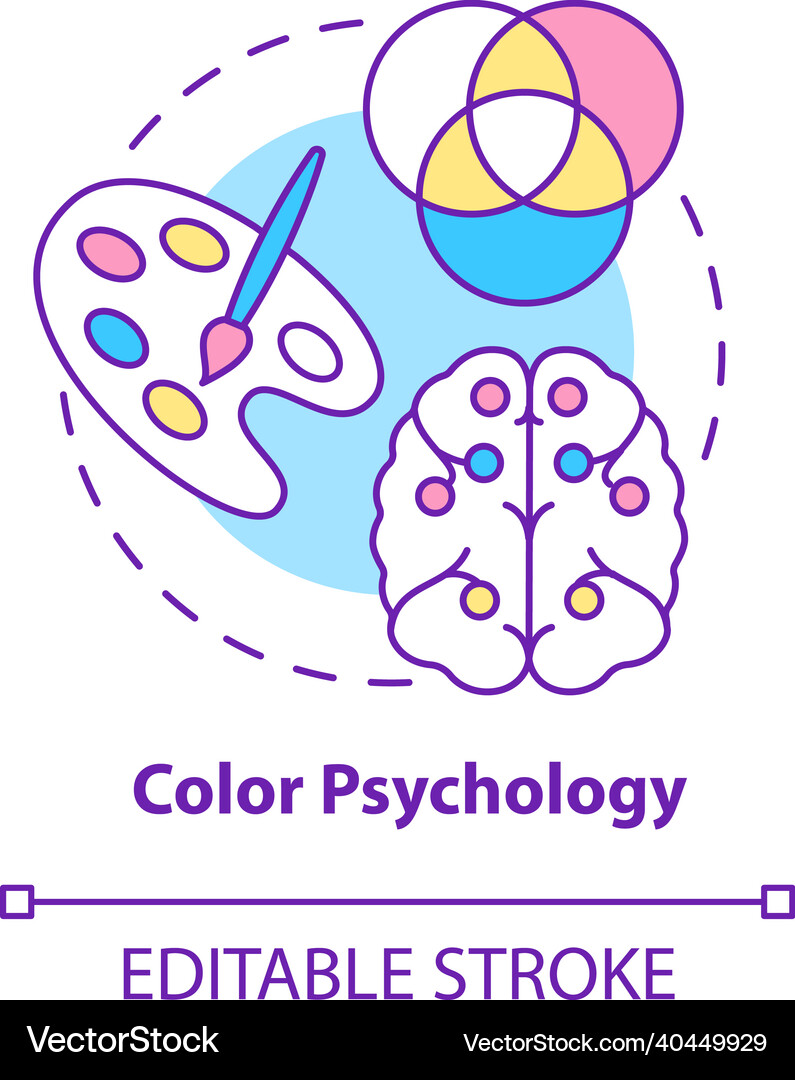 Color psychology concept icon Royalty Free Vector Image