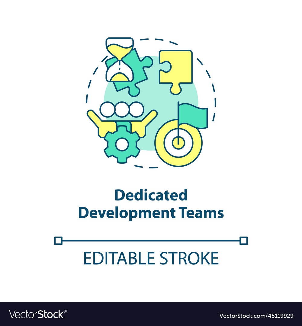 Dedicated development teams concept icon Vector Image Dedicated development teams concept icon Vector Image