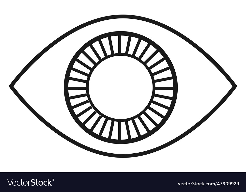 Eye open symbol vision black line icon Royalty Free Vector Eye open symbol vision black line icon Royalty Free Vector