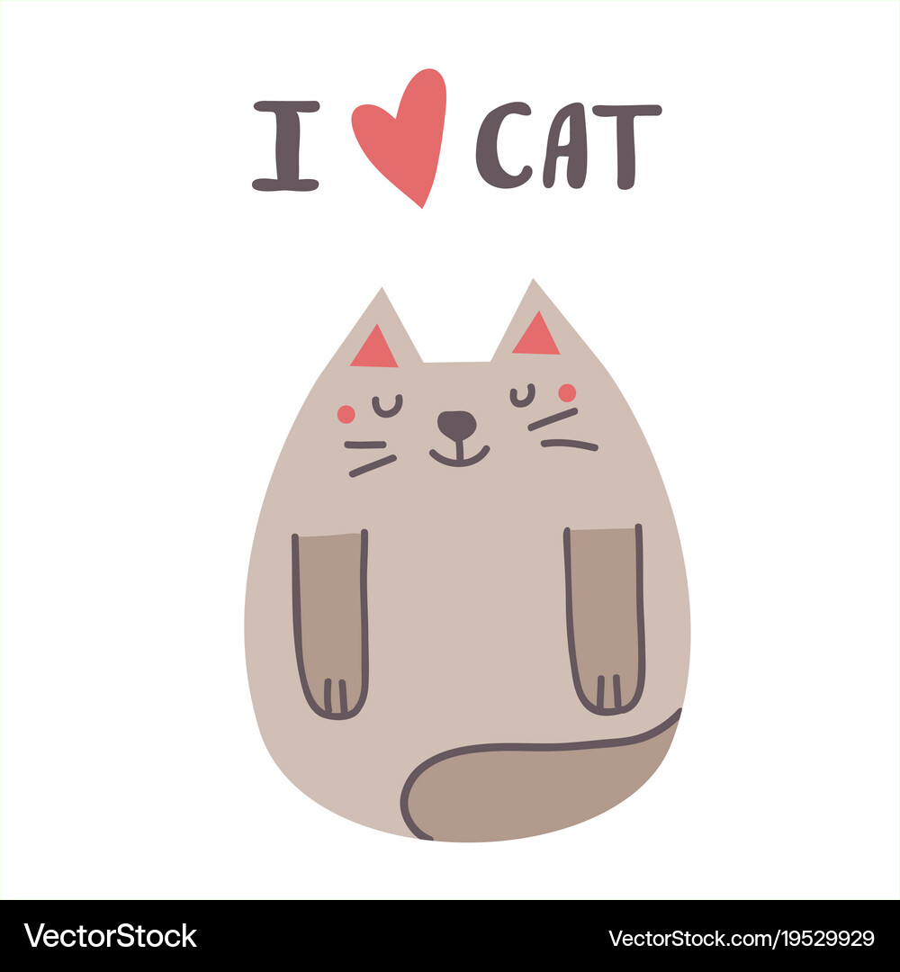 Love cat Royalty Free Vector Image - VectorStock