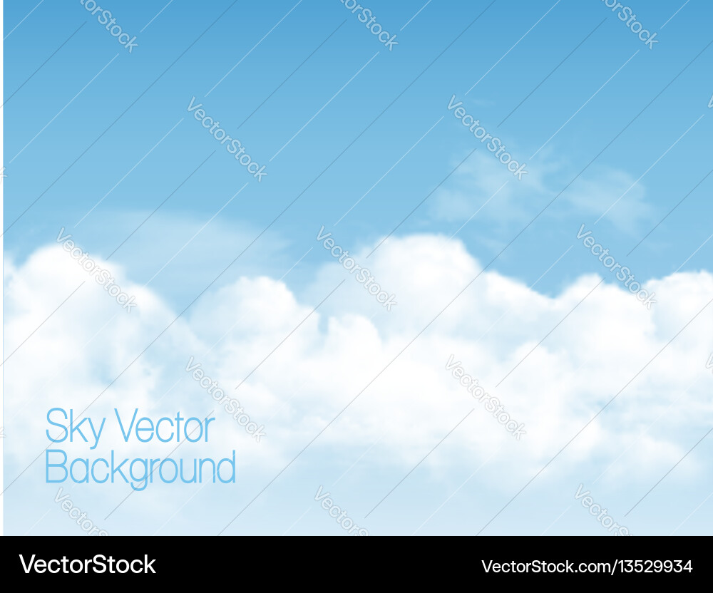 Blue sky background with white transparent Vector Image