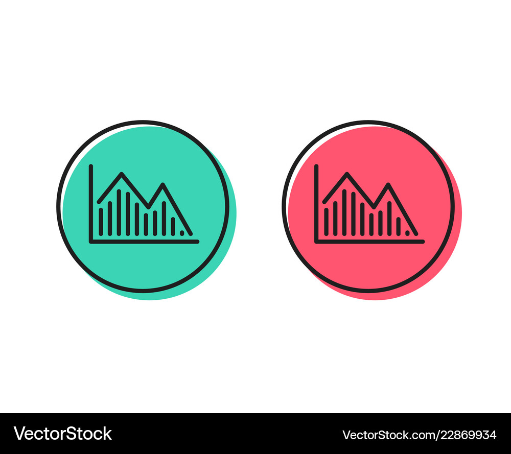 Financial chart line icon finance graph Royalty Free Vector