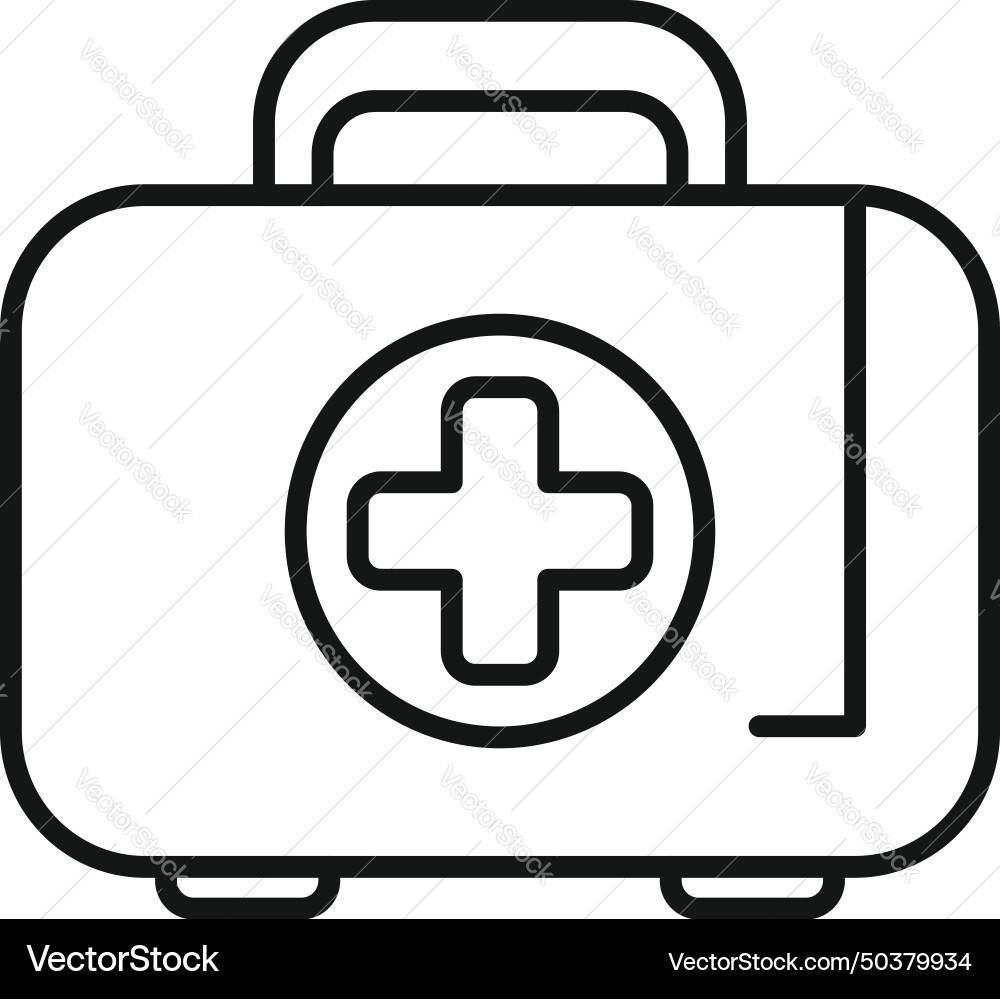 First aid kit icon outline machine Royalty Free Vector Image