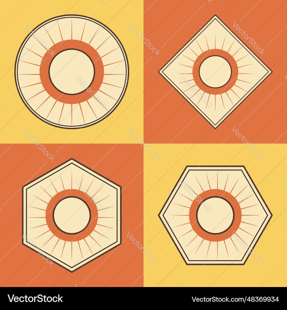 Set of abstract geometric vintage shape Royalty Free Vector