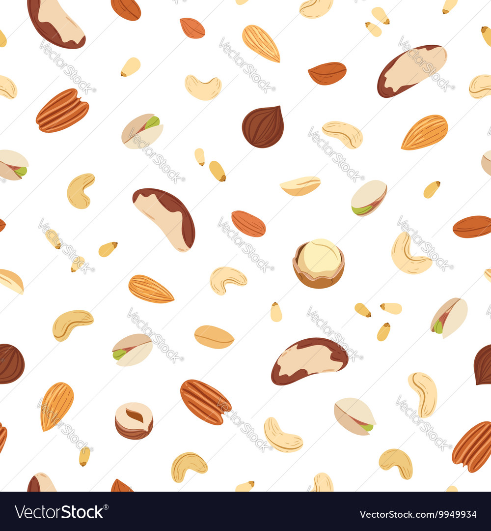 Various nuts pattern Royalty Free Vector Image