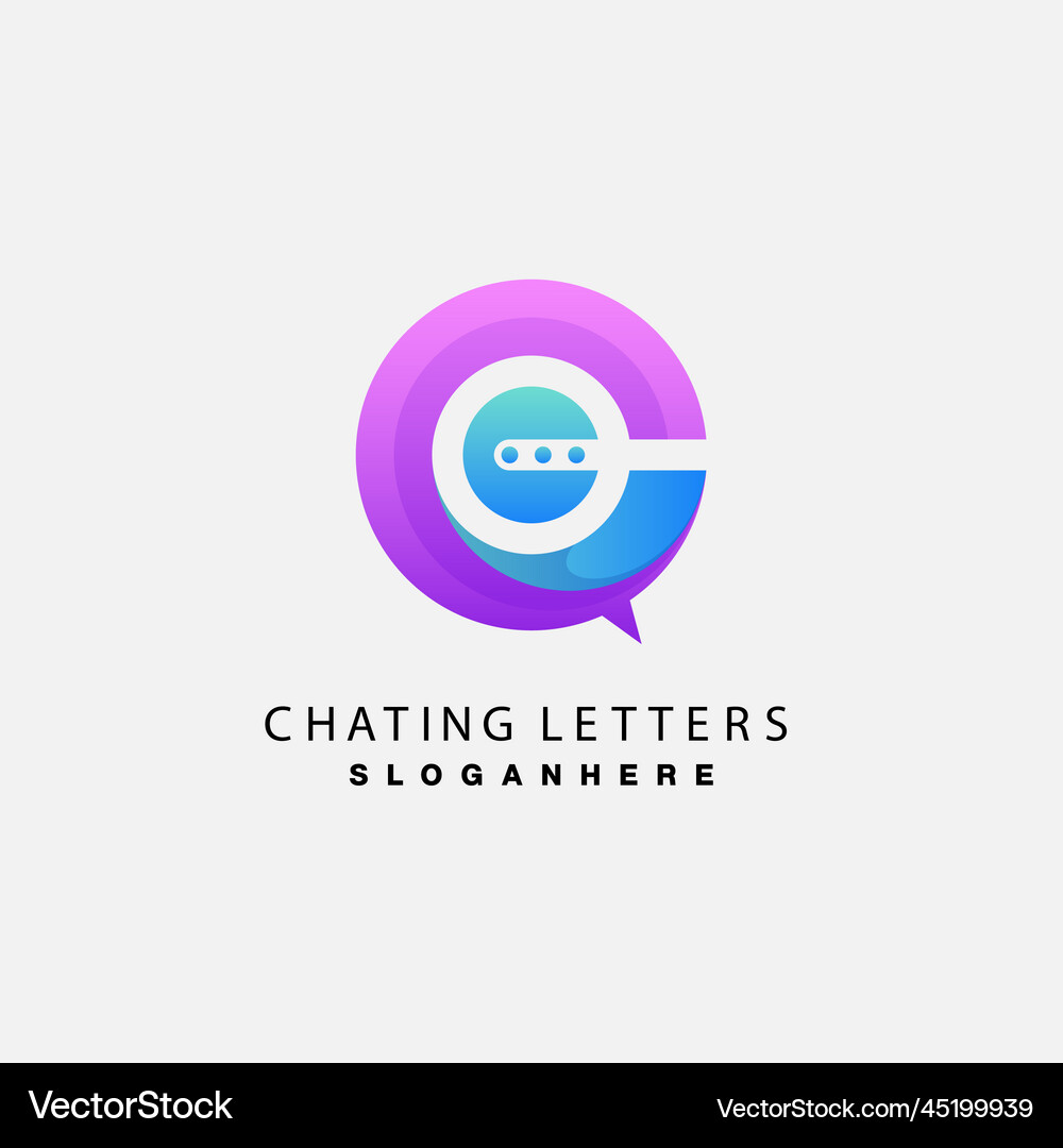 Chatting letters logo gradient colorful design Vector Image