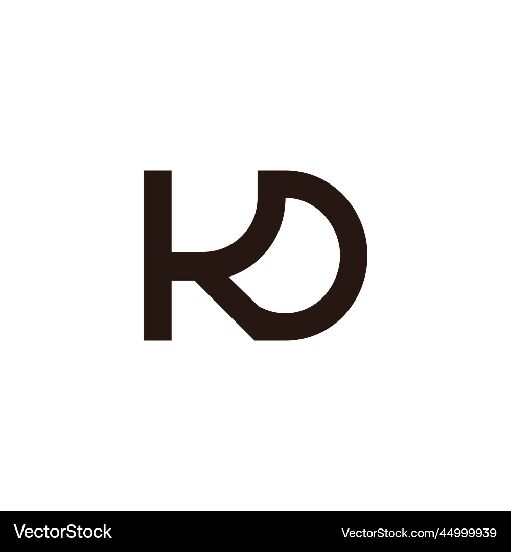 Letter kd simple curves geometric line logo Vector Image