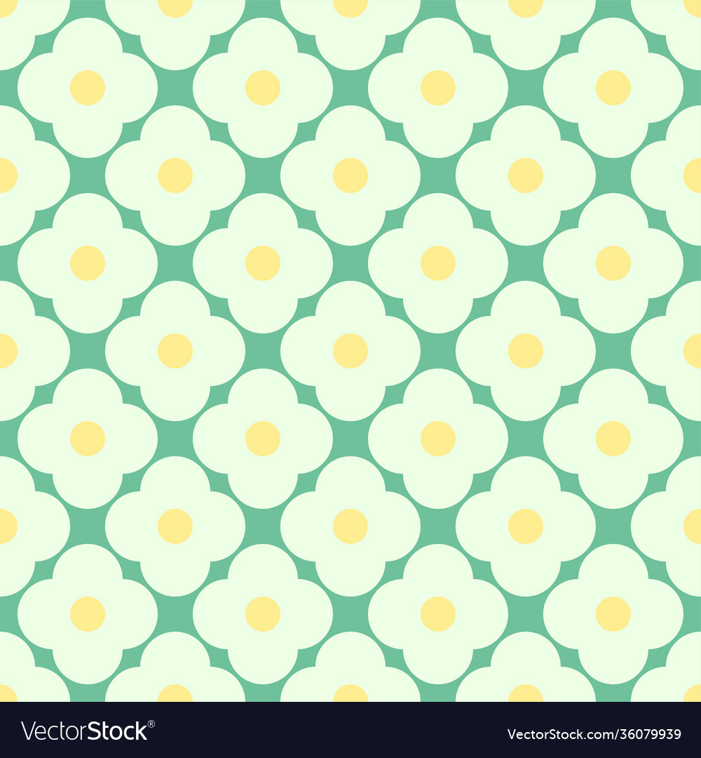 Simple daisy retro regular pattern Royalty Free Vector Image
