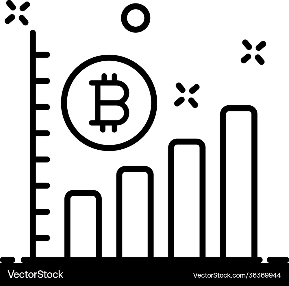 Bitcoin growth Royalty Free Vector Image - VectorStock