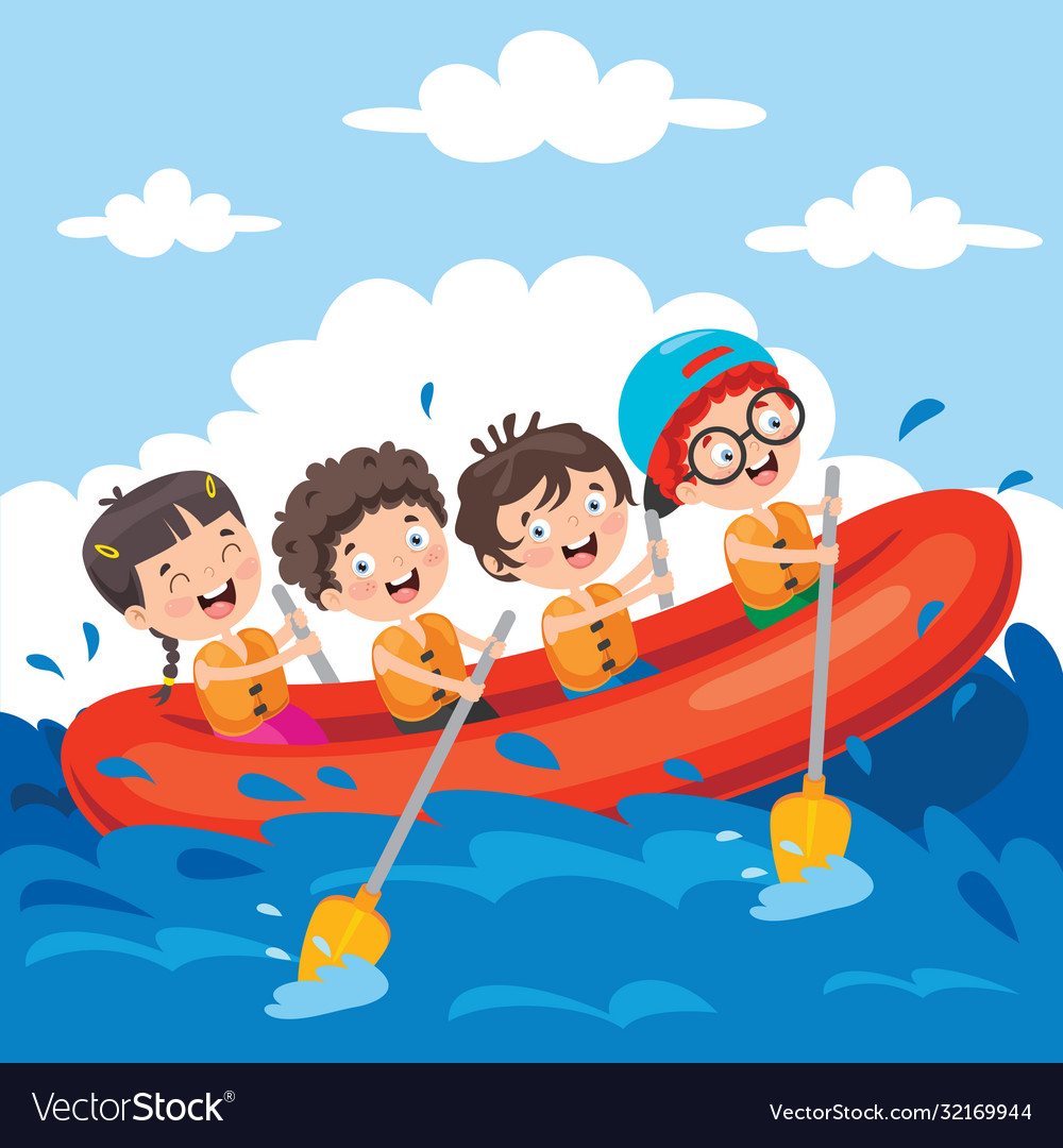 Children rafting Royalty Free Vector Image - VectorStock Children rafting Royalty Free Vector Image - VectorStock