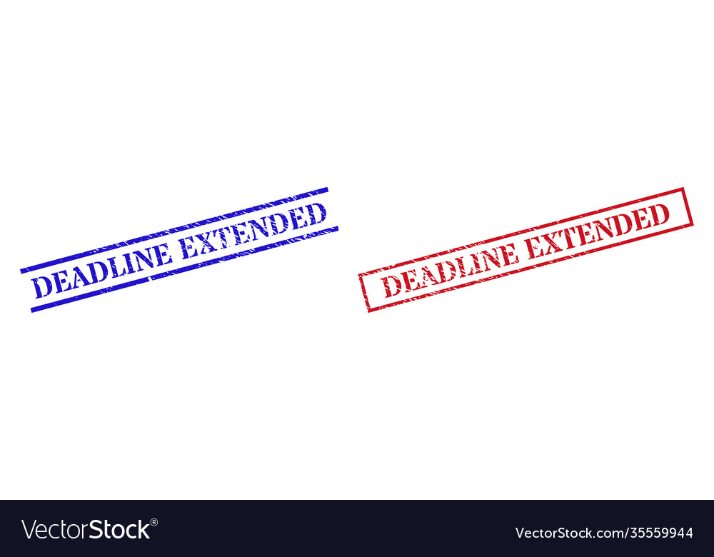 Deadline extended textured scratched stamp Vector Image Deadline extended textured scratched stamp Vector Image