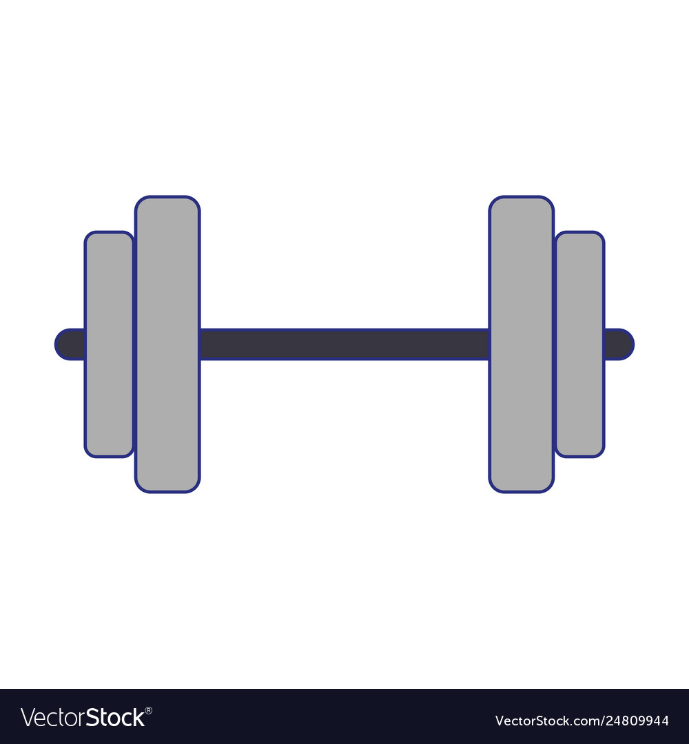 Dumbbell gym equipment symbol blue lines Vector Image