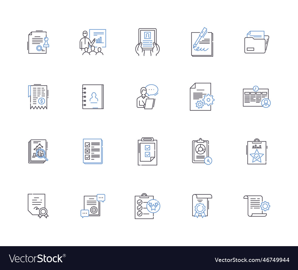 Reports Outline Icons Collection Royalty Free Vector Image