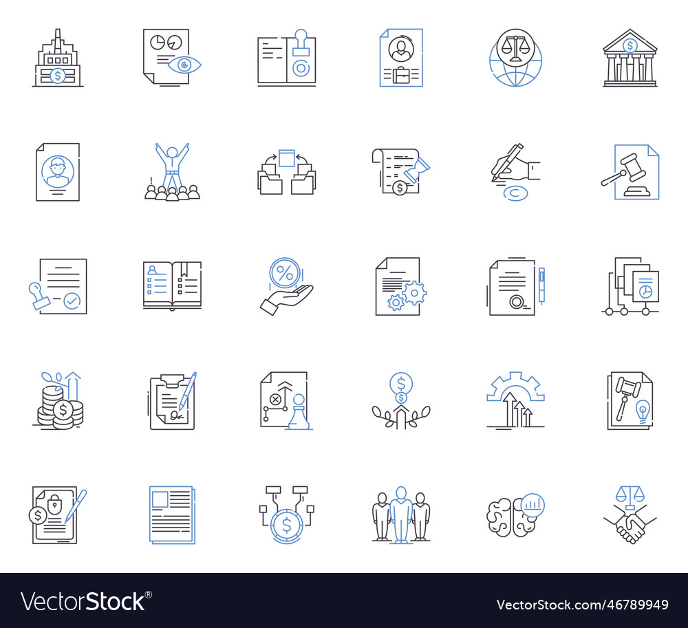 Advocate bureau line icons collection advocacy Vector Image Advocate bureau line icons collection advocacy Vector Image