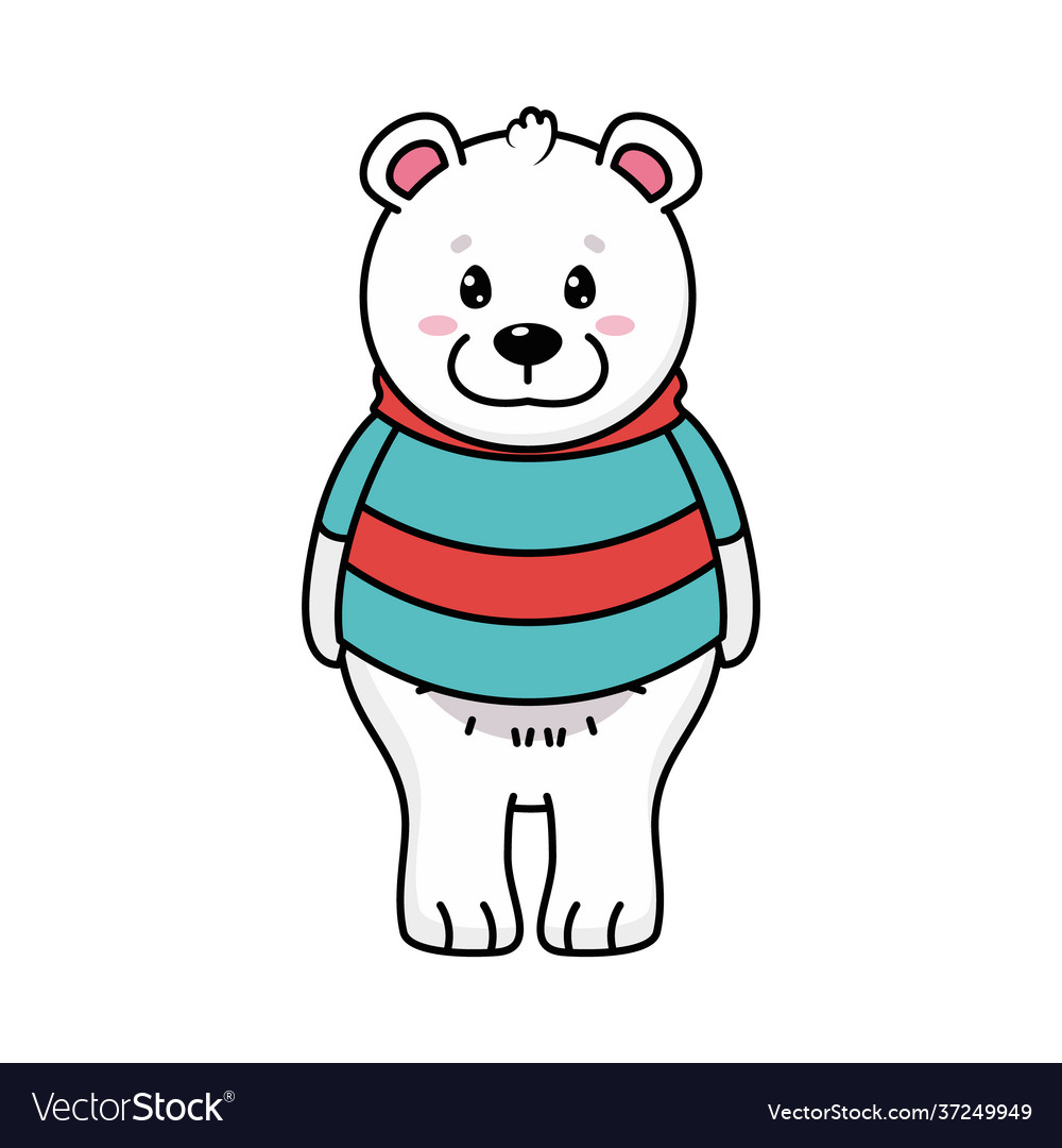 Bear with sweater Royalty Free Vector Image - VectorStock