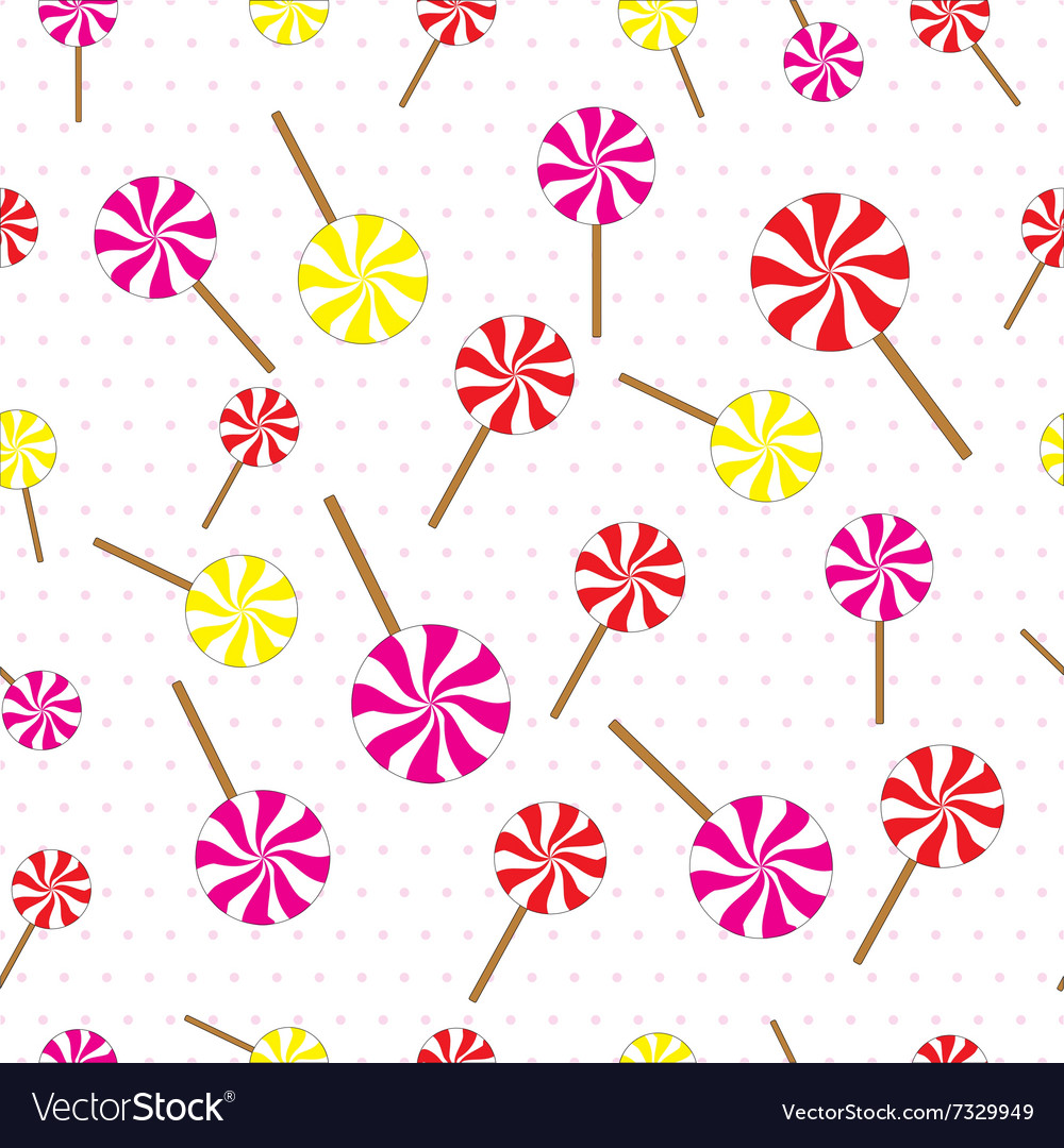 Lollipops seamless pattern Royalty Free Vector Image