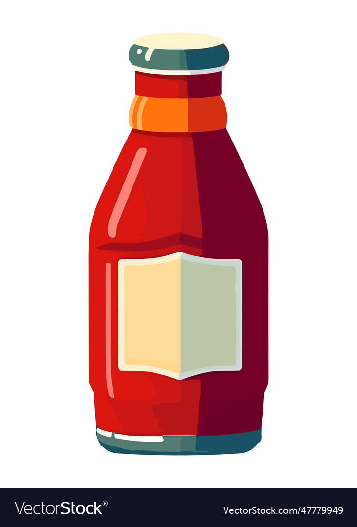 Organic tomato sauce bottle icon isolated Vector Image
