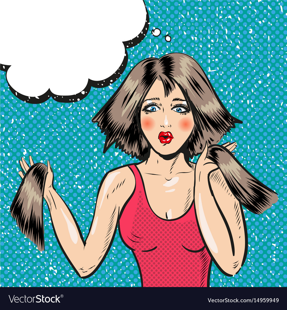 Pop Art Of Shocked Woman Face Royalty Free Vector Image