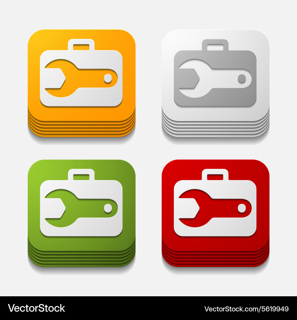 Square button wrench Royalty Free Vector Image