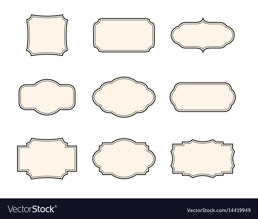 Vintage frames set isolated elements Royalty Free Vector