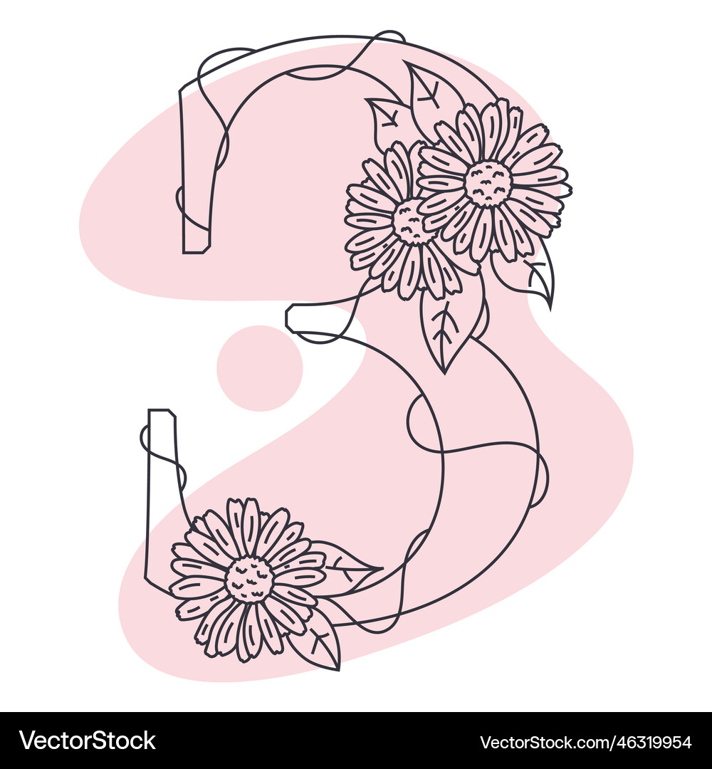 Alphabet number three Royalty Free Vector Image
